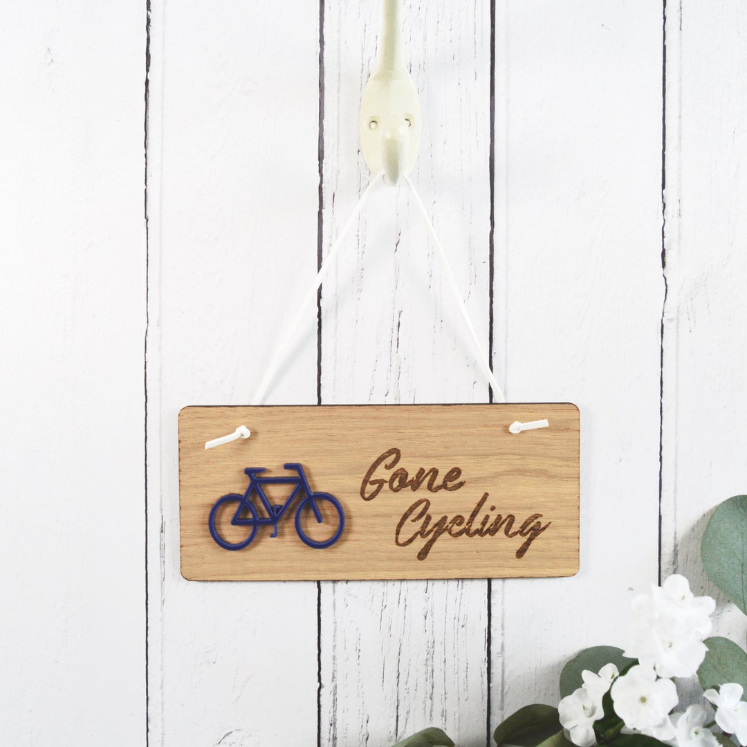 Gone Cycling Wooden Hanging Sign - Etsy