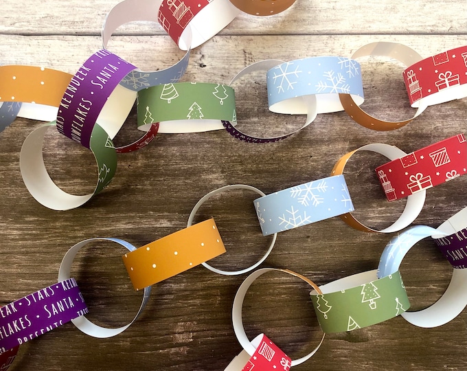 Miniature Garland Paper Chains Garland Xmas Garland - Etsy