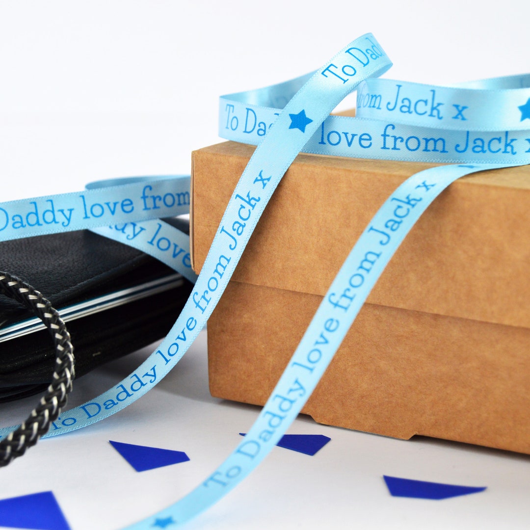 Father's Day 10mm Personalised Printed Ribbon - Father's Day Gift Wrap ...