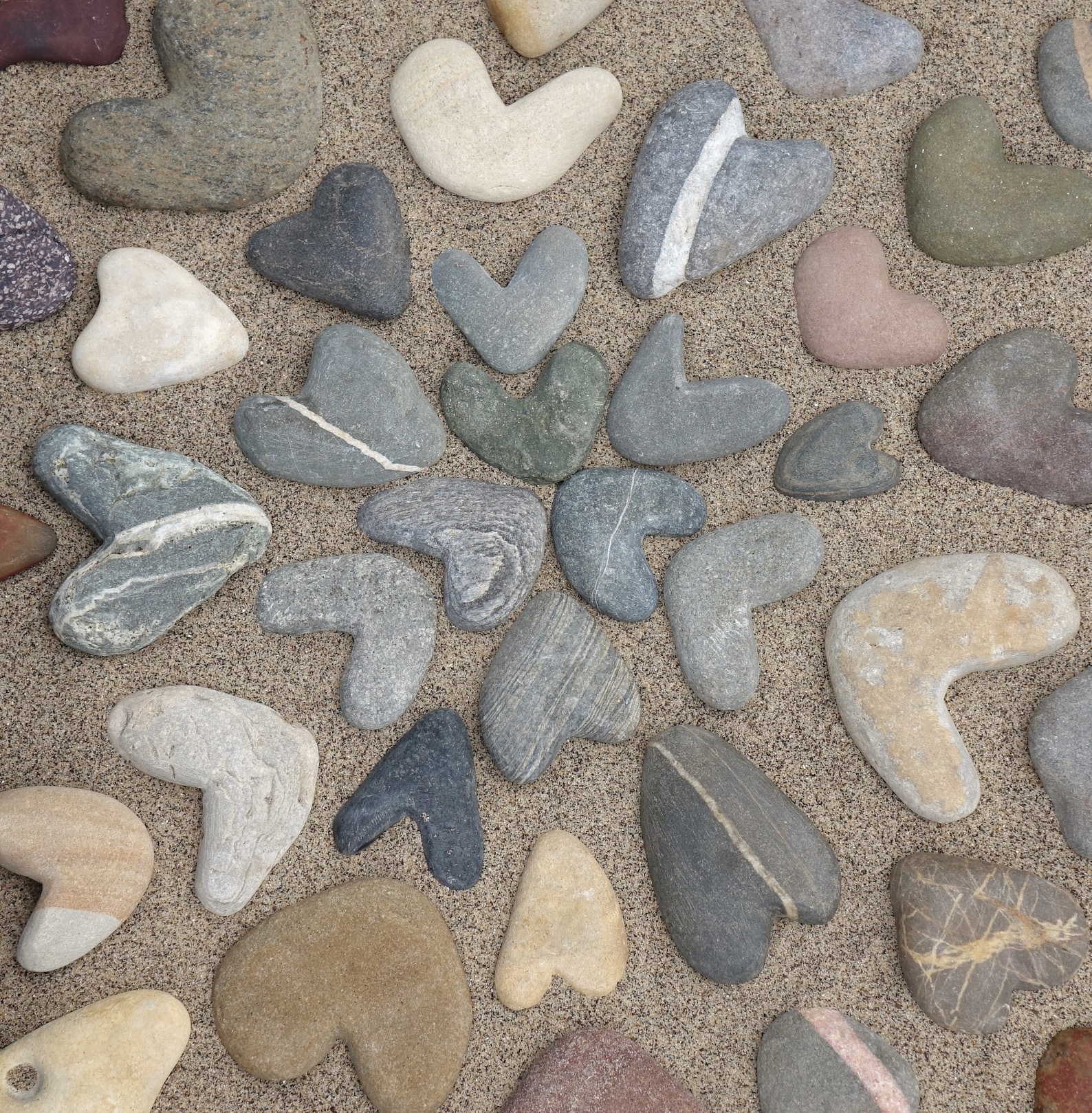 Heart Pebbles Beach Photo Card Love You Pebbles Card Heartycards ...