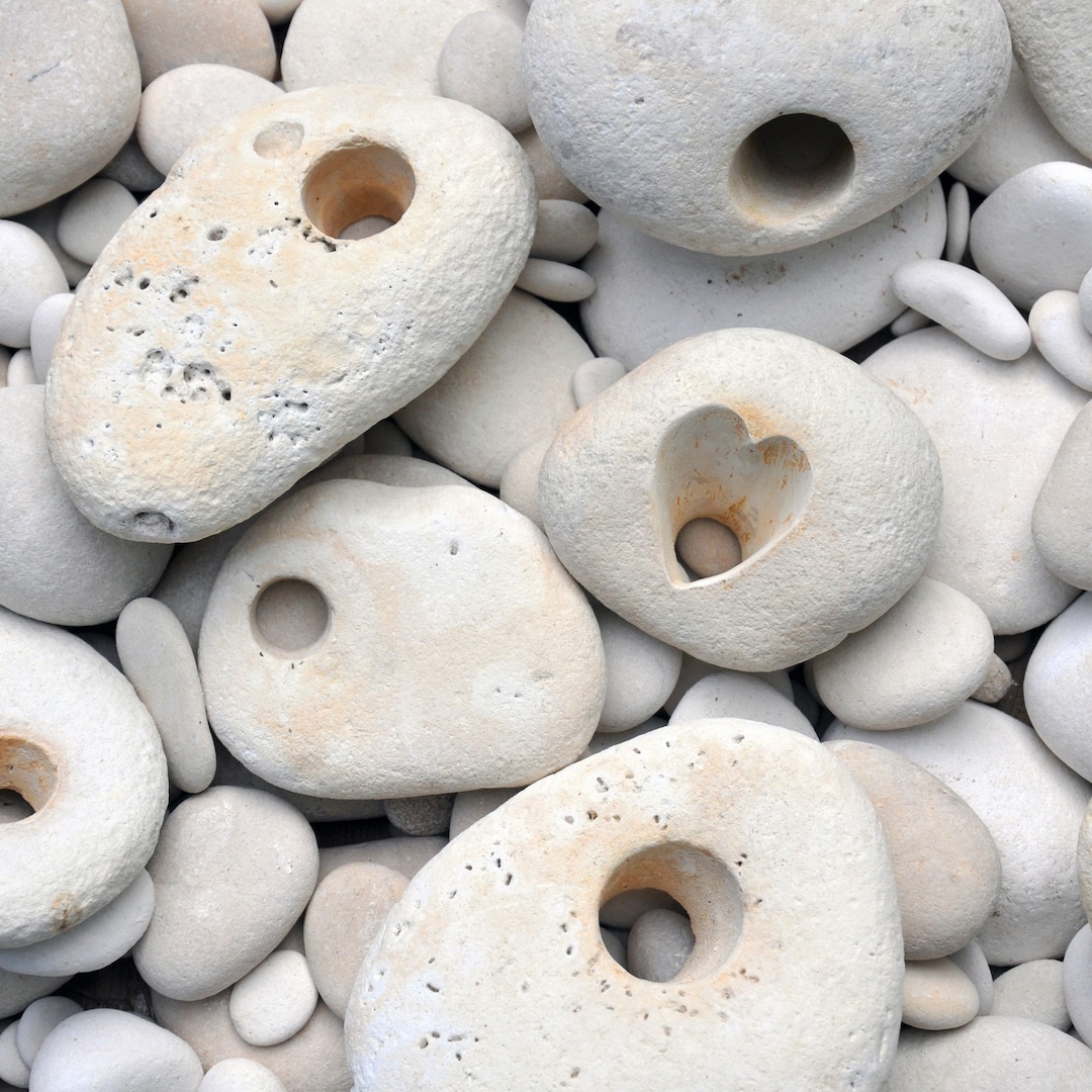 Heart Beach Photo Card | Hag Stone Carved Heart Pebble Cards | Love You ...