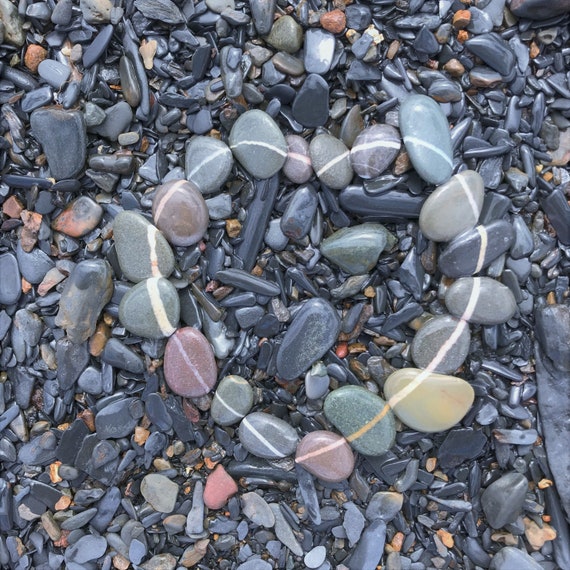 Heart Pebble Beach Cards Seaside Heart Stripe Pebble Love - Etsy