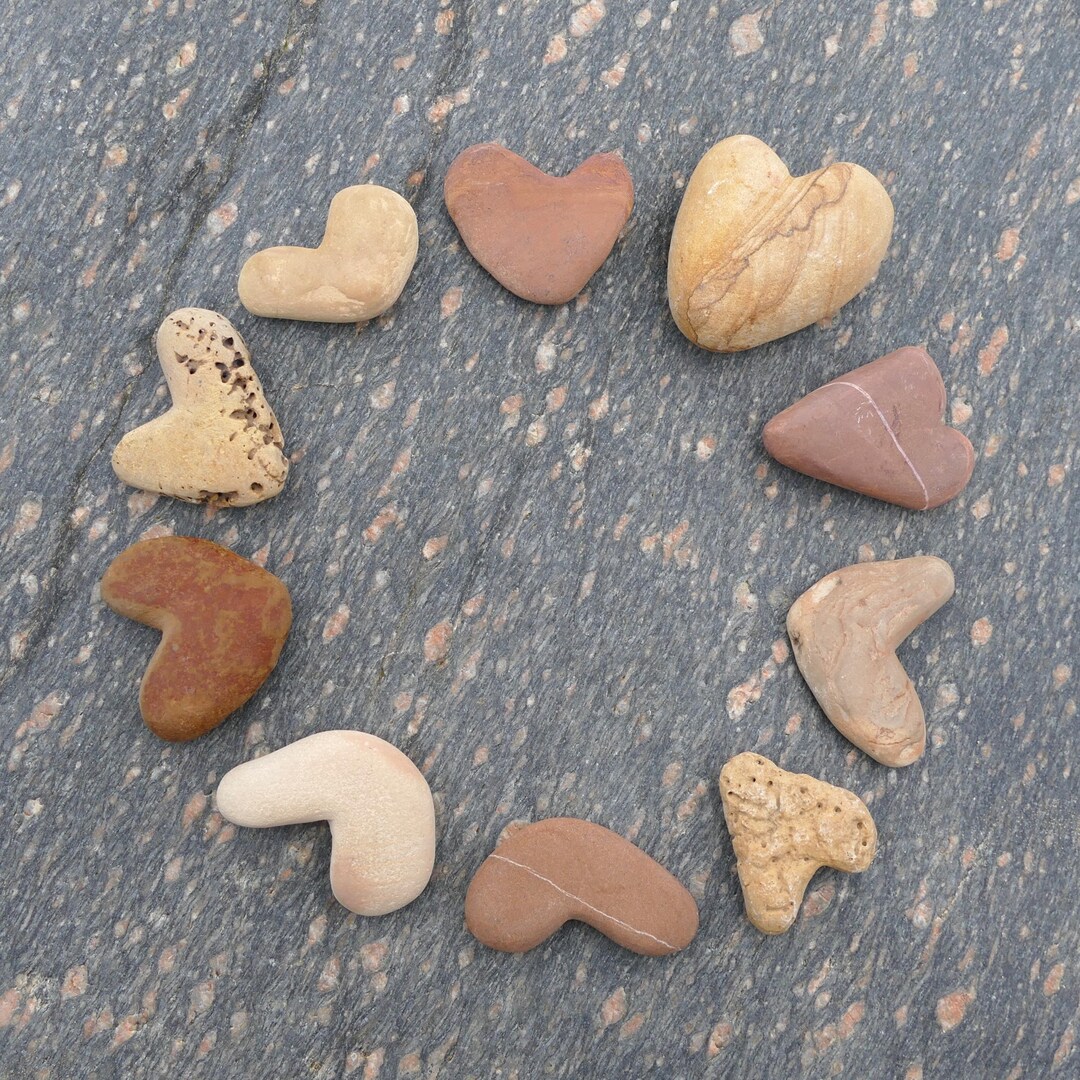 Heart Pebbles Circle Beach Photo Card | Love You Pebbles Photo Card ...