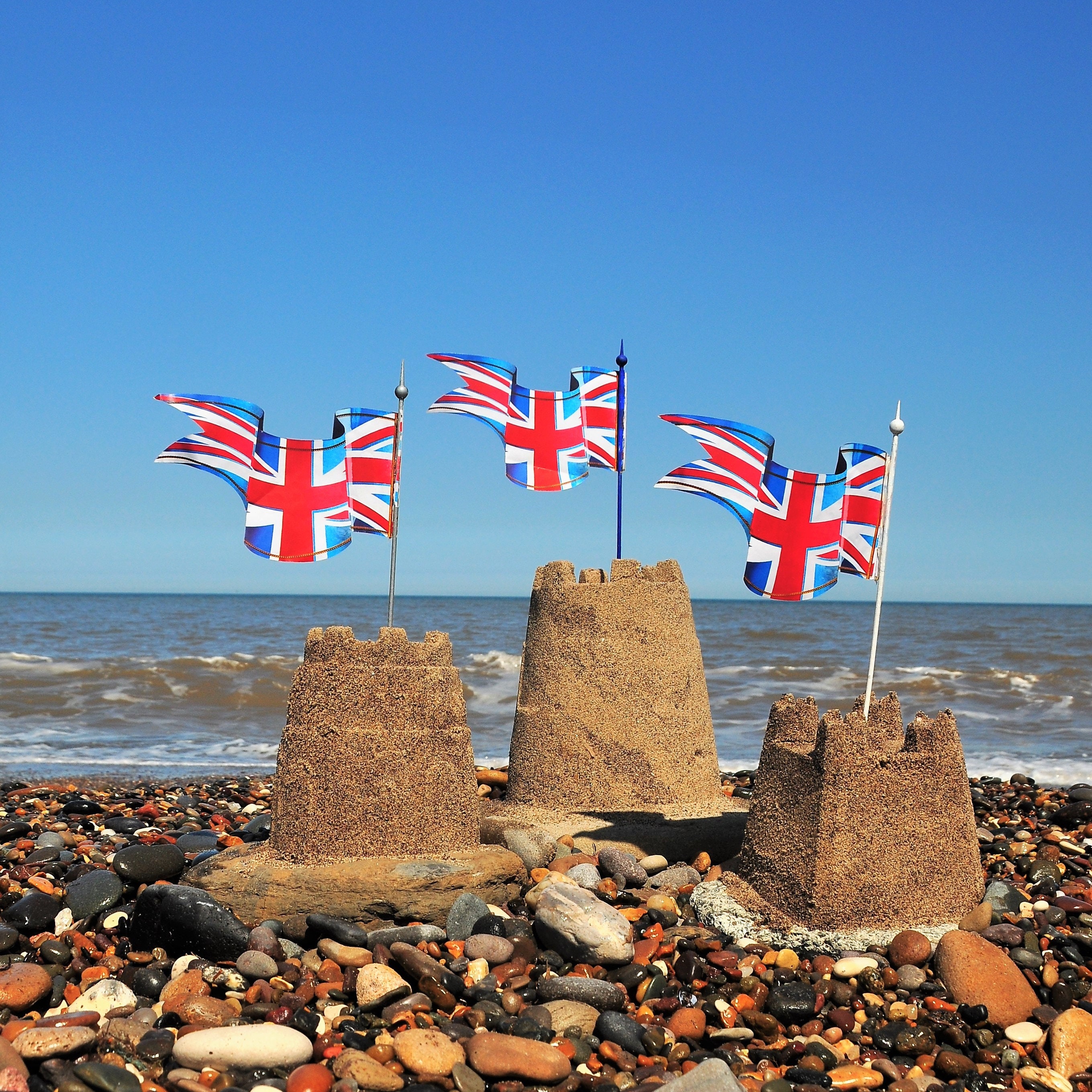 Flag Sandcastle Card | Children Beach Birthday Art Cards | Seaside ...