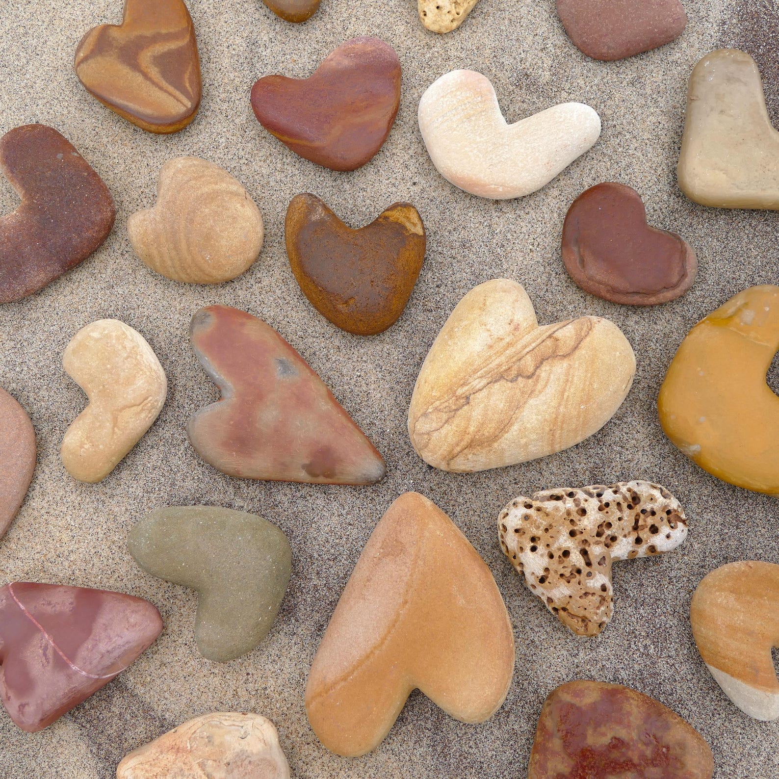 Heart Pebbles Beach Photo Card | Love You Pebbles Card | Heartycards ...