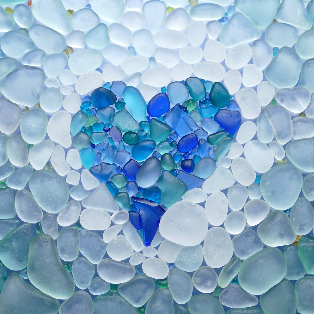 Sea Glass Art Heart Photo Card | Heartycards | Heart Beach Glass Card ...