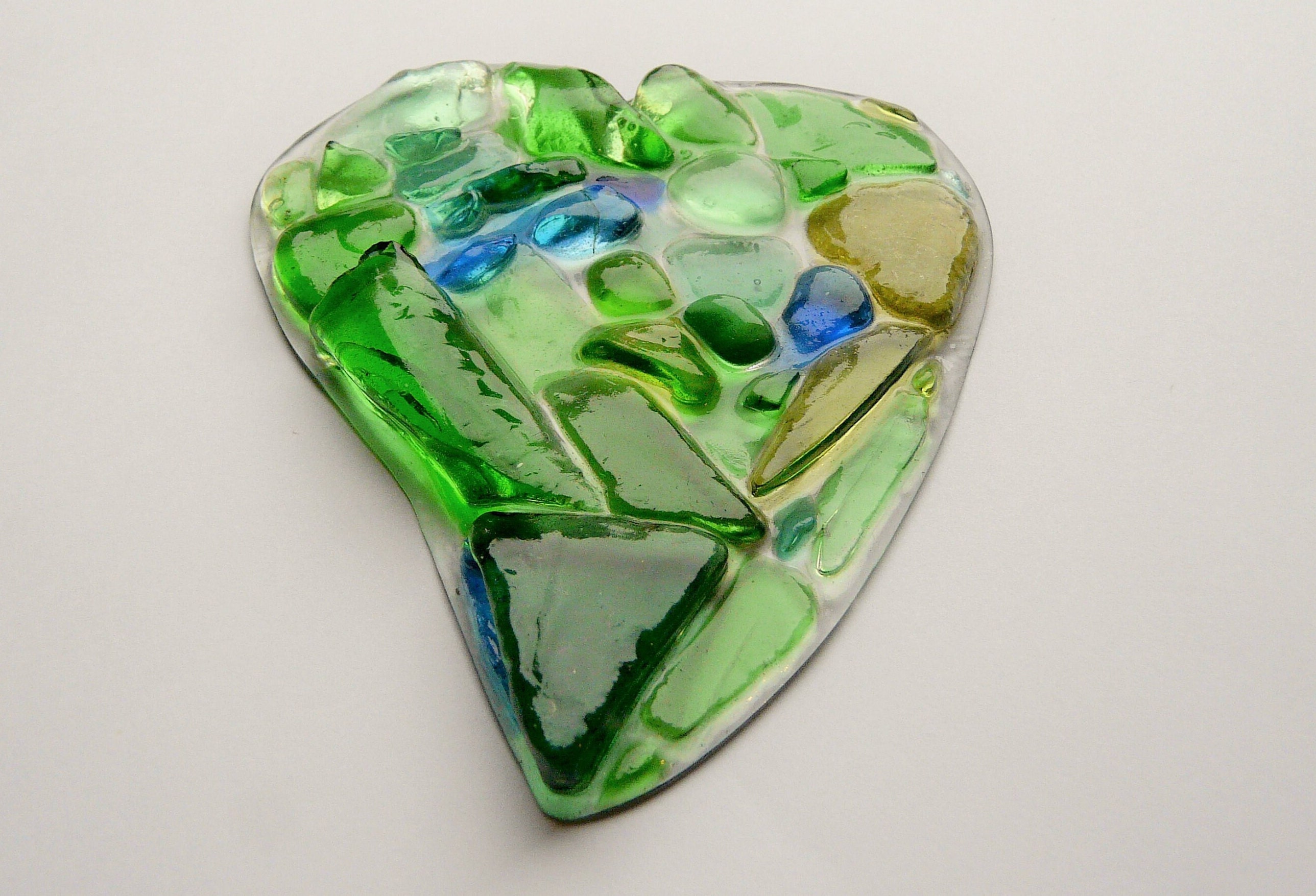 Heart Beach Sea Glass Sun Catcher Love You Sea Glass Heart Decoration ...