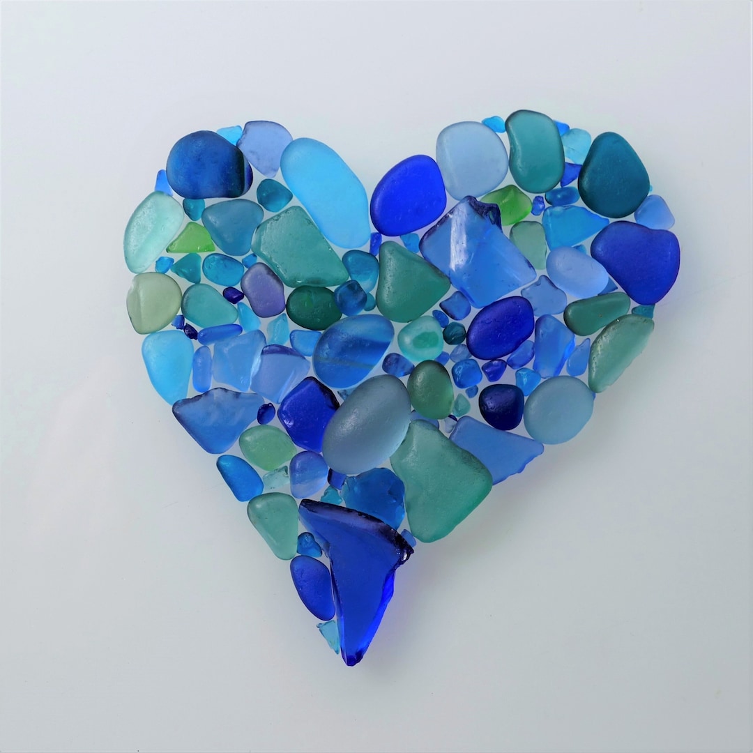 Beach Glass Heart Card Unique Love You Cards Sea Glass Heart Cards ...