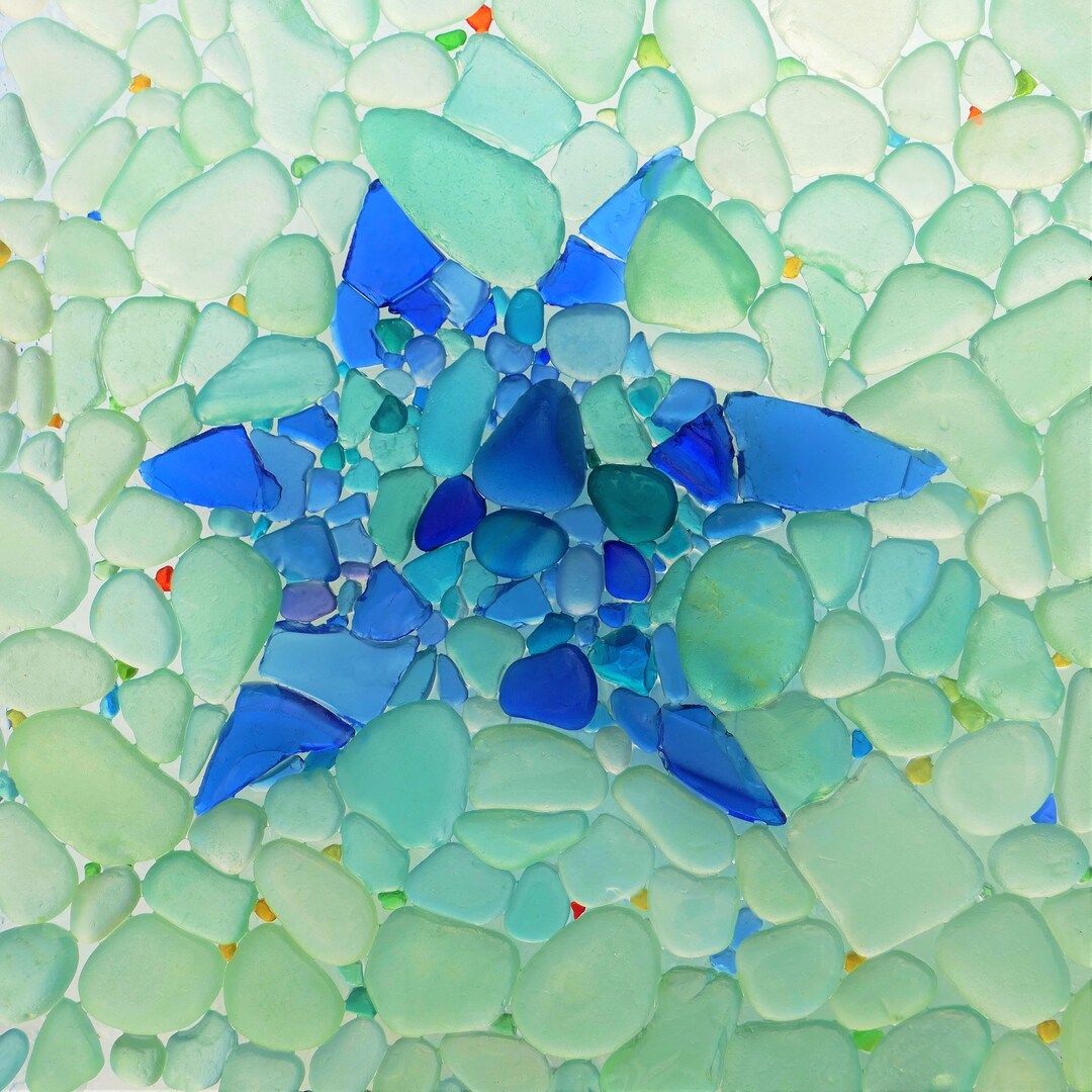 Sea Glass Star Cards Starfish Beach Glass Card Unique Sea - Etsy