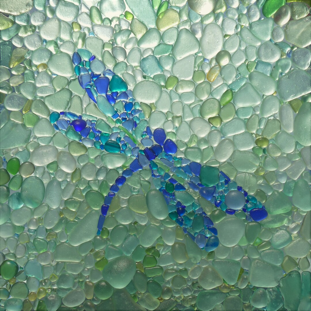 Dragonfly Sea Glass Card | Heartycards | Dragonfly Photo Card | Blue ...