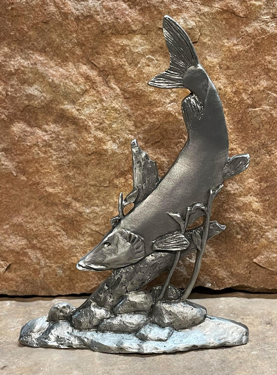 Musky Pewter Figurine, Musky Sculpture, Pewter Figurine, Musky Art ...
