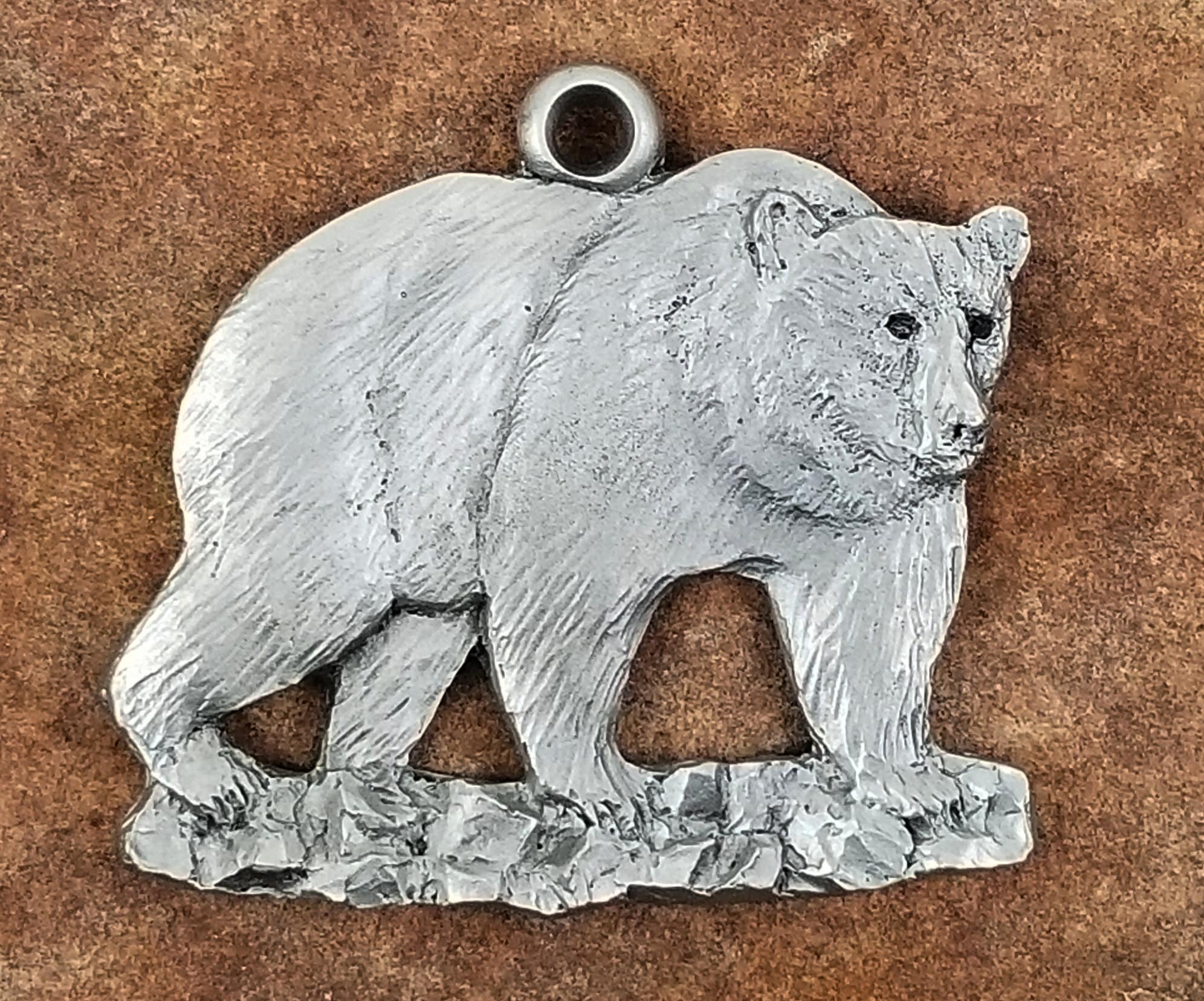 Bear Bear Pewter Ornament Grizzly Bear Pewter Ornament | Etsy