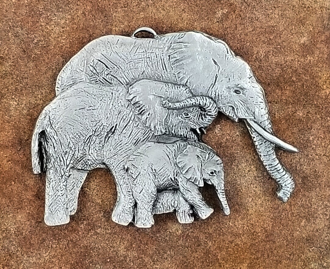 Elephant, Elephant Pewter Ornament, Elephant Figurine, African Ornament ...