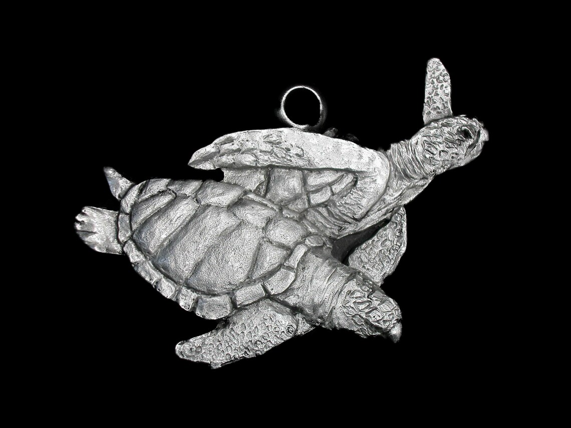 Sea Turtle Pewter Ornament Loggerhead Turtle Pewter Ornament - Etsy