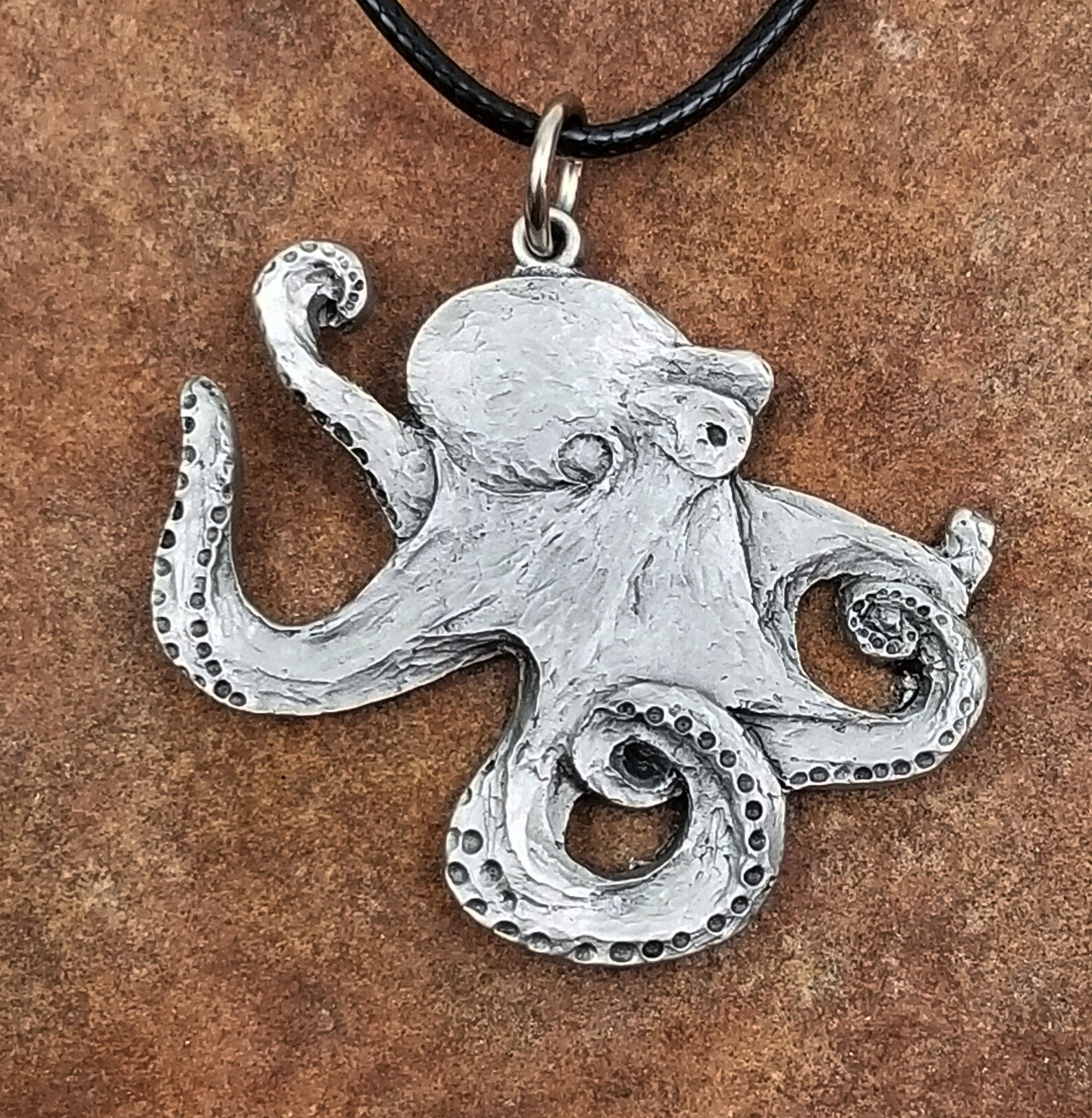 Octopus Pewter Necklace Octopus Pewter Pendant Wildlife - Etsy