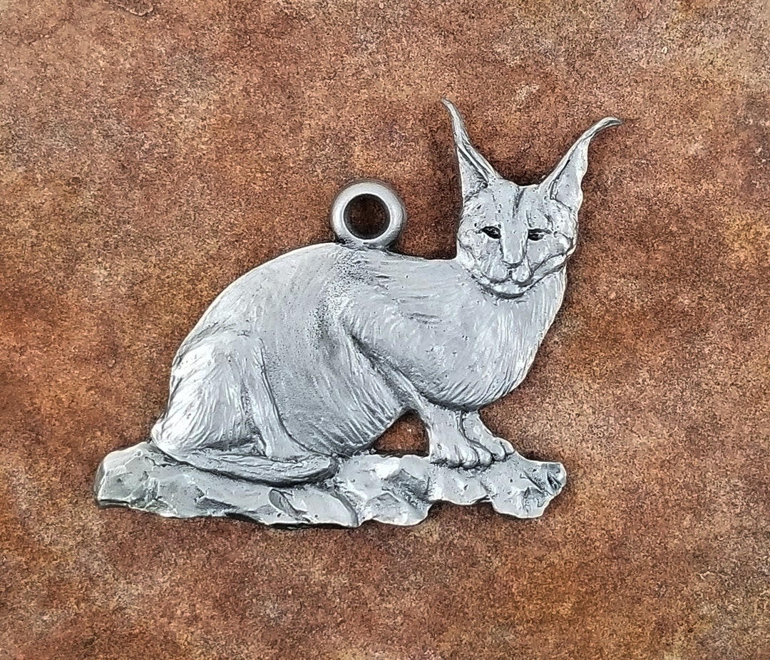 Caracal Cat Pewter Ornament, Pewter Figurine - Etsy
