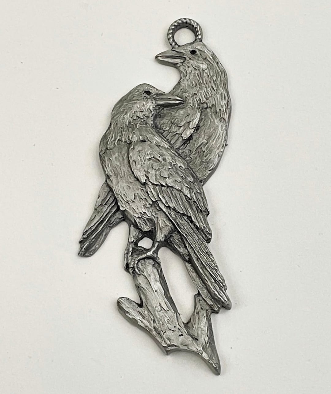 Raven Crow Pewter Ornament | Bird Figurine & Wildlife Art Decor ...