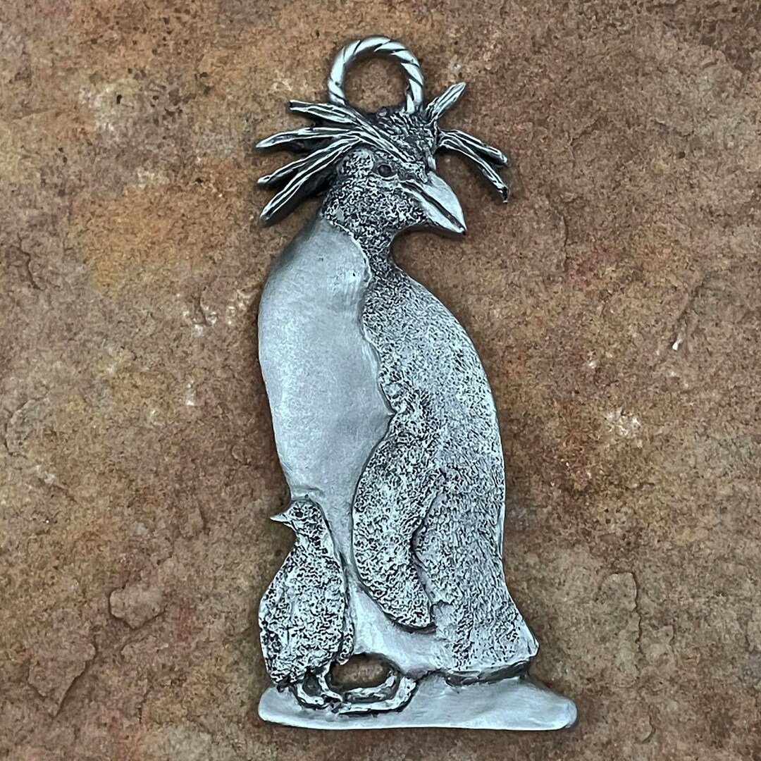 Rockhopper Pewter Penguin Ornament Bird Ornament Penguin Figurine Metal Bird Figurine Nature
