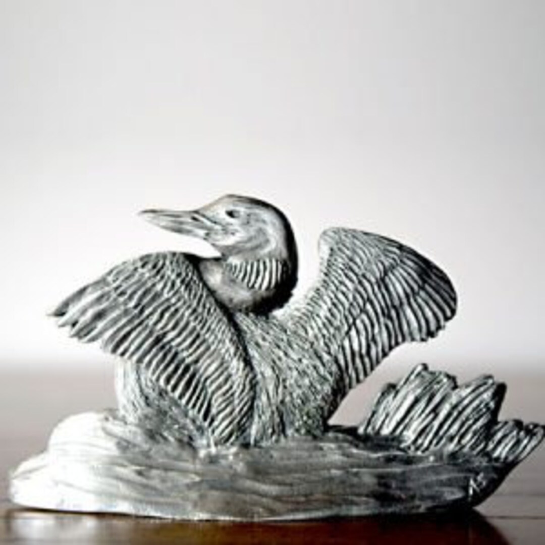 Loon Pewter Figurine Loon Sculpture Metal Bird Sculpture - Etsy Norway