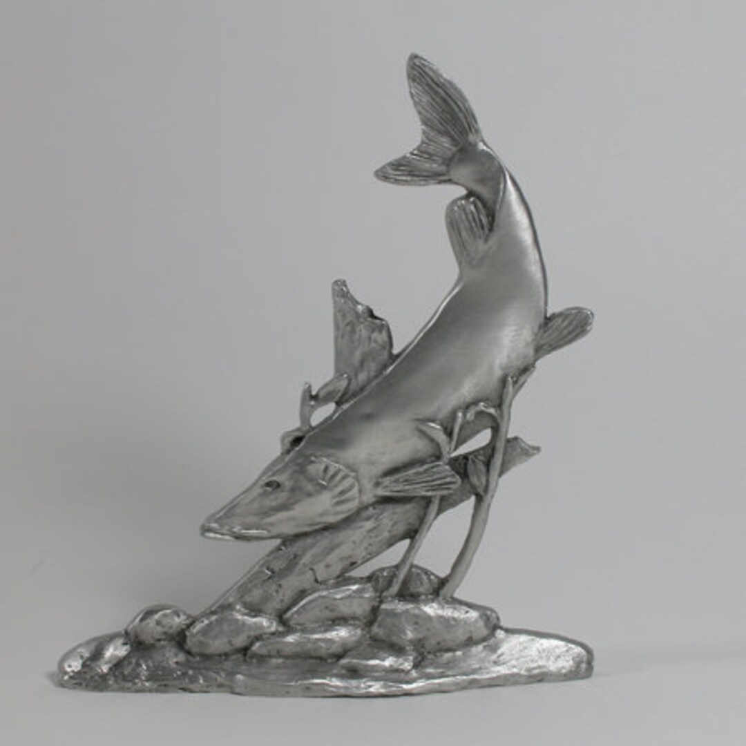 Musky Pewter Figurine, Musky Sculpture, Pewter Figurine, Musky Art ...
