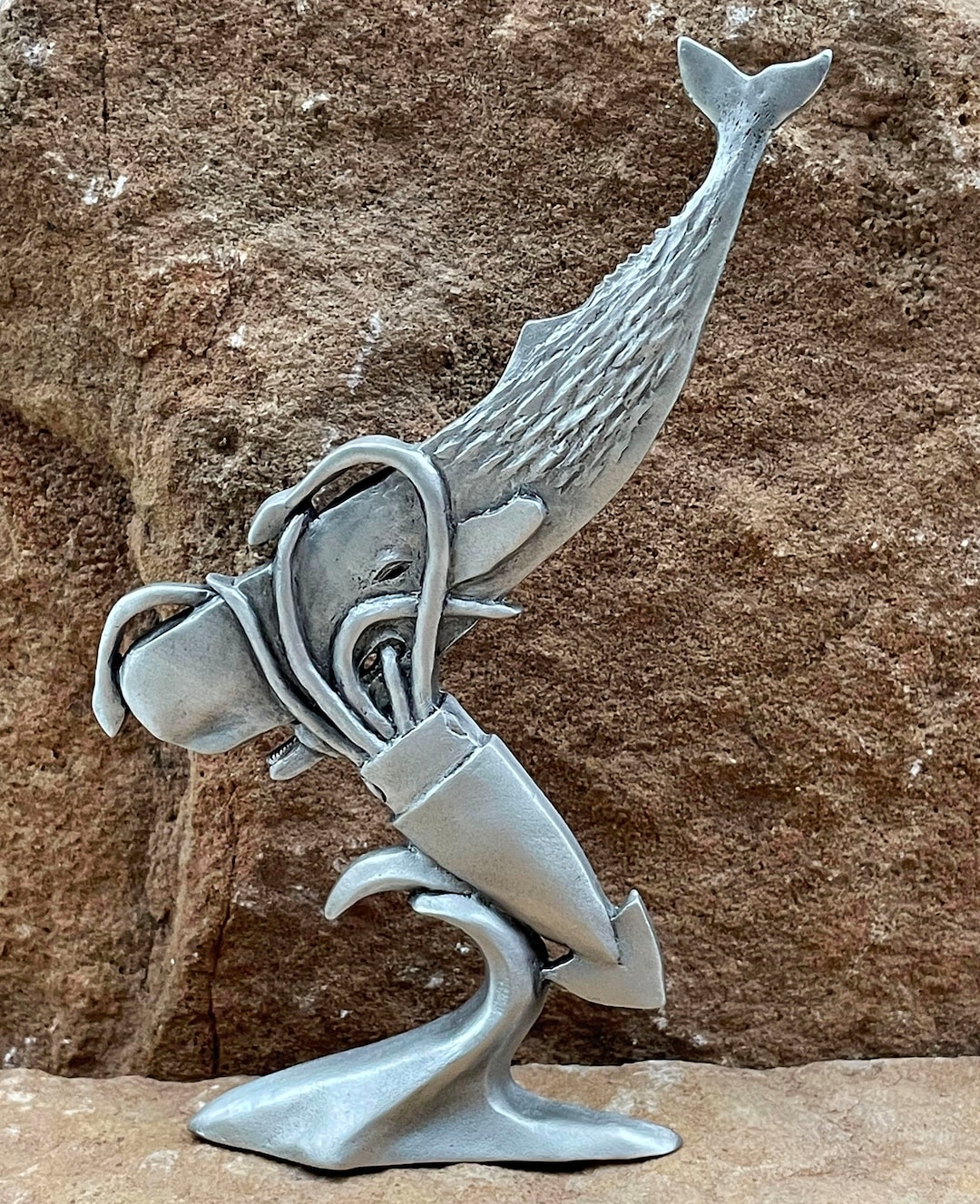 Sperm Whale and Squid Pewter Figurine - Etsy