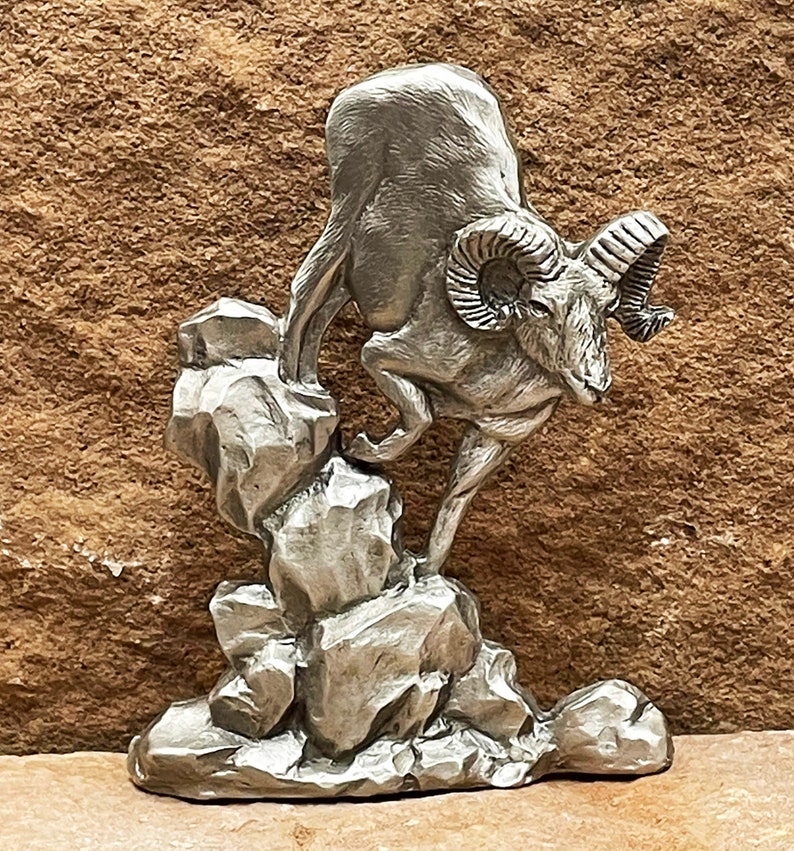 Big Horn Sheep Pewter Figurine Wildlife Sculpture Table Top - Etsy