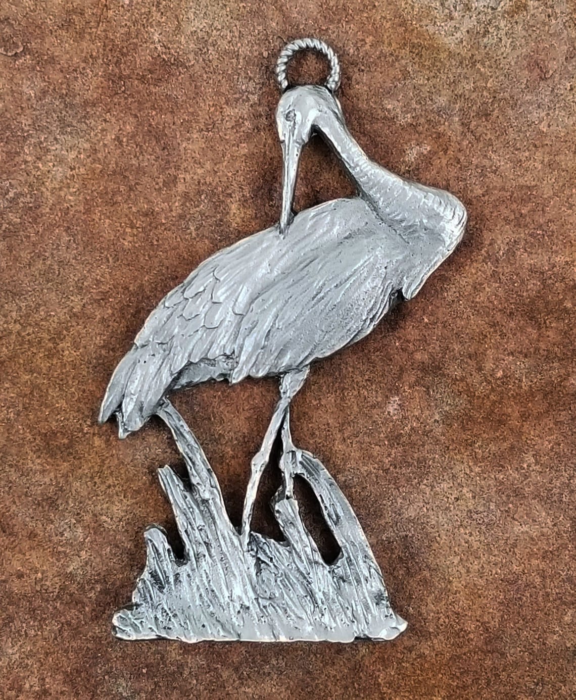 Sandhill Crane Pewter Ornament Pewter Crane Figurine Metal - Etsy