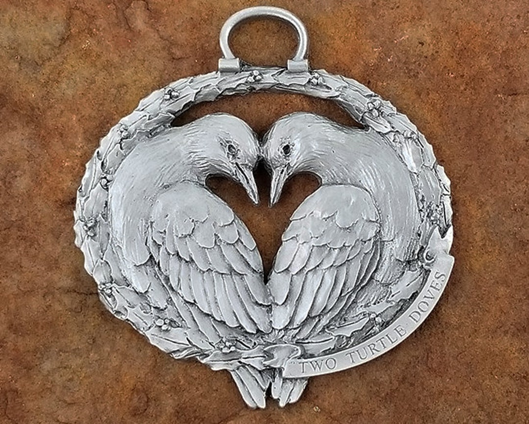 Two Turtle Doves Ornament - Pewter Day 2 Twelve Days of Christmas ...