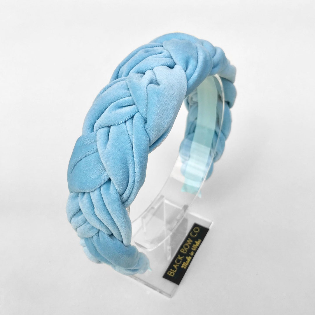 Luxury Pastel Blue Velvet Headband, Handmade Blue Headband, Light Blue ...