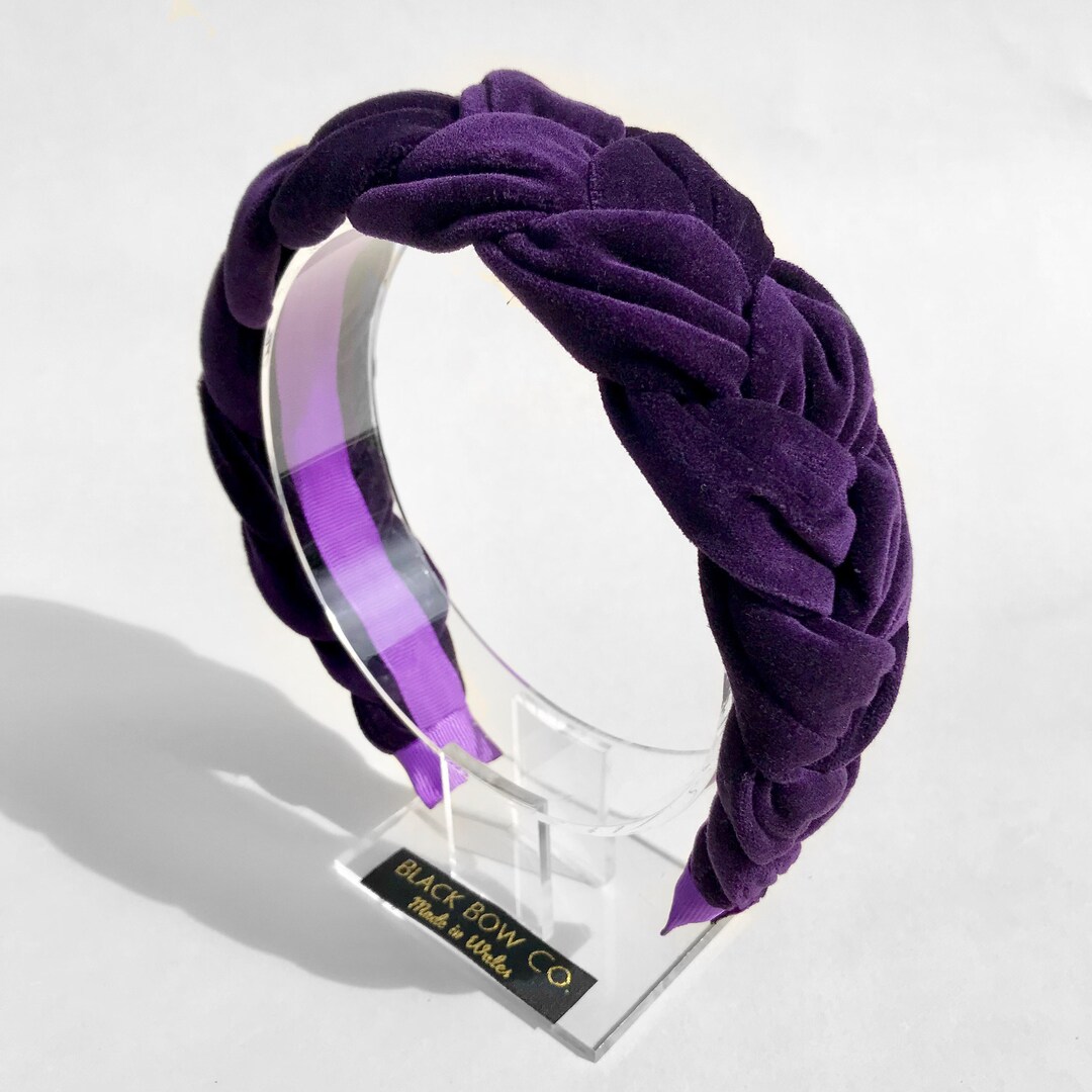 Handmade Luxury Velvet Headband, Wedding Guest Headband, Purple ...