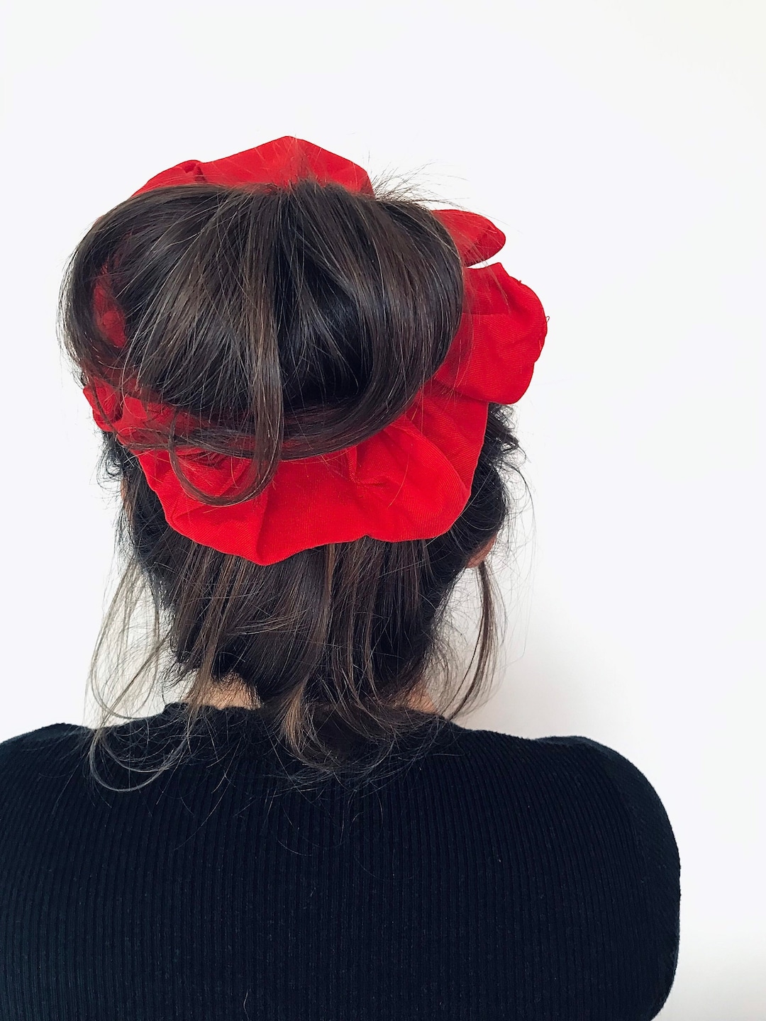 Red Jumbo Scrunchie, Red Giant Scrunchie, Red Chunky Scrunchie, Red ...