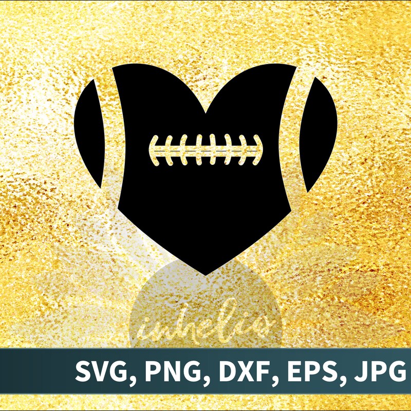 Football Heart Svg - Etsy