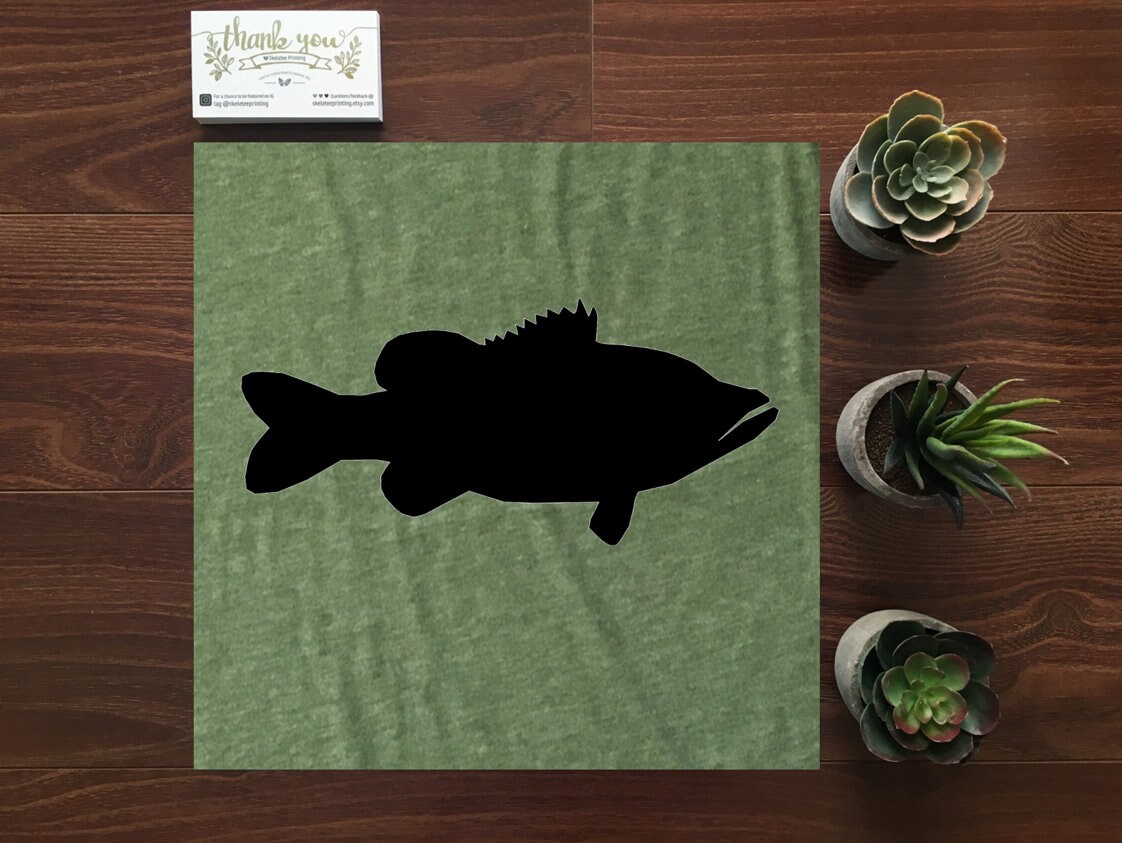 Bass SVG // Bass fish digital files Bass vector vinyl design | Etsy