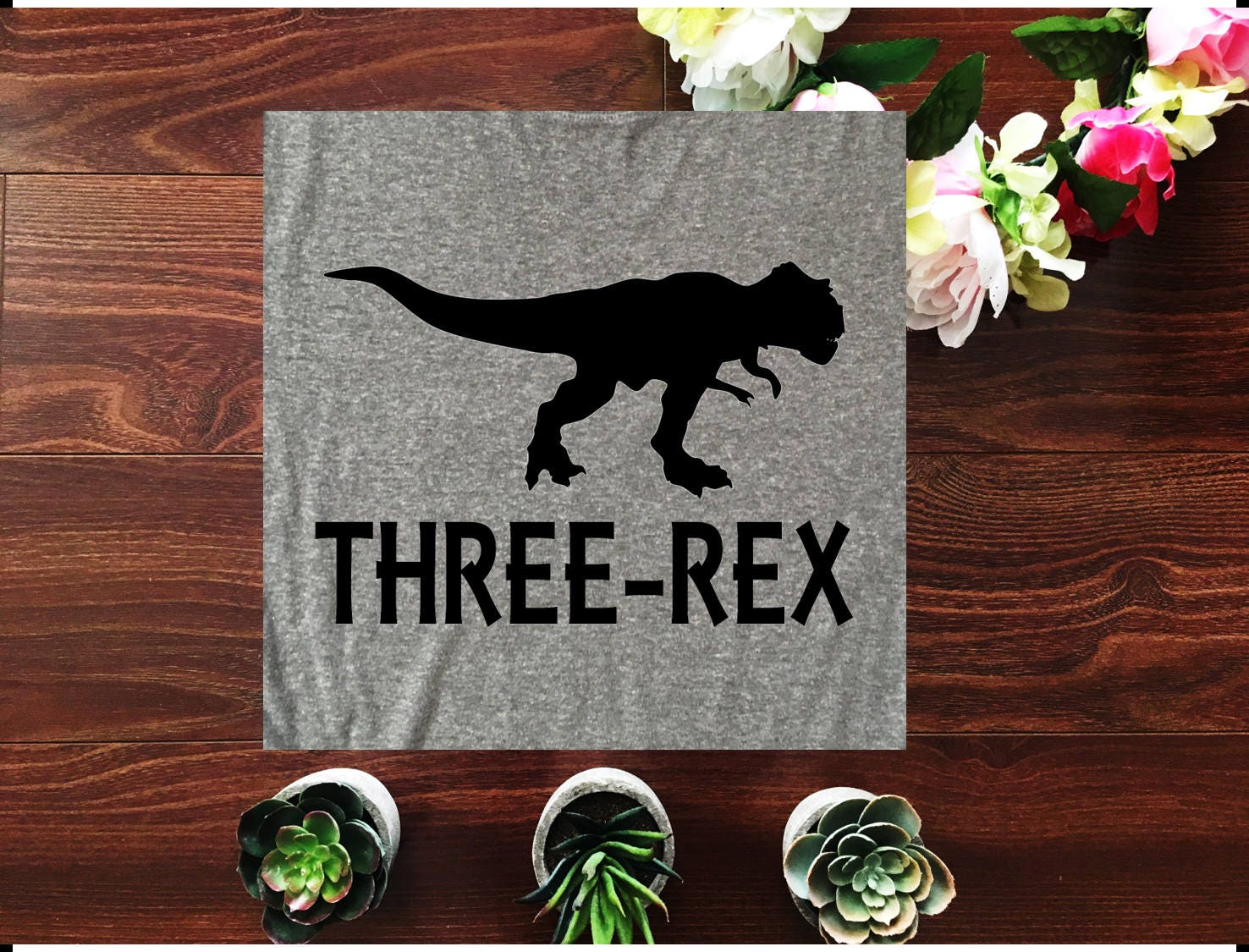 Three rex SVG // Three rex cut file Birthday shirt SVG Trex | Etsy