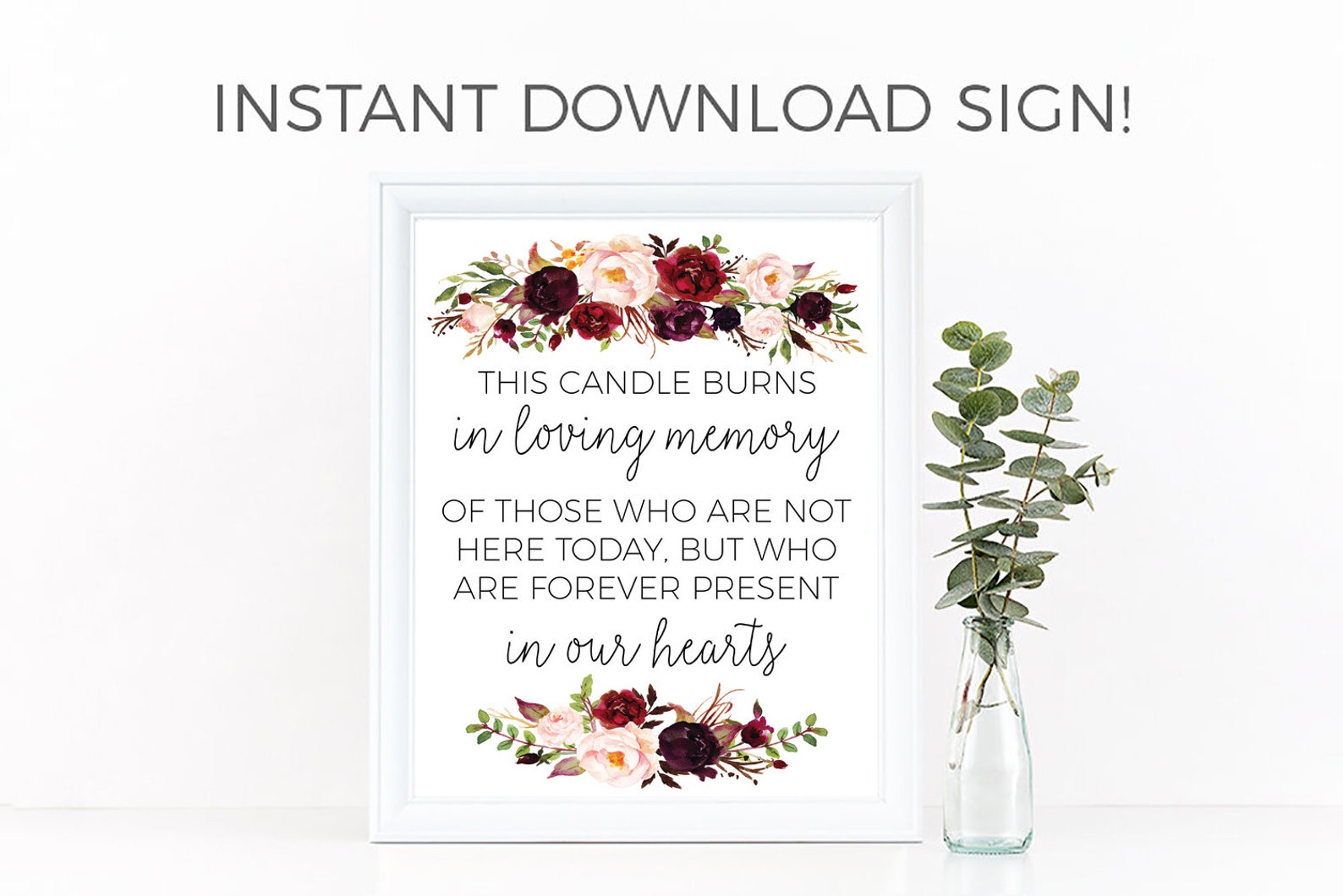 In Loving Memory Wedding Sign Wedding Candle Sign Memorial | Etsy