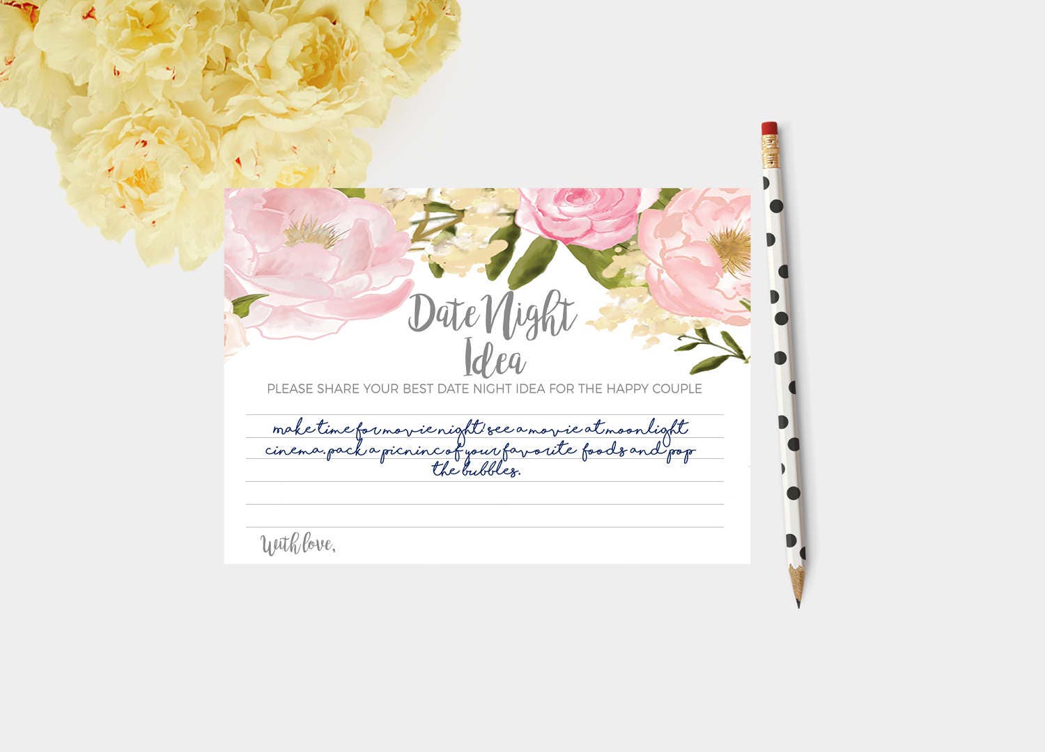 Date night ideas game date night ideas cards bridal shower | Etsy