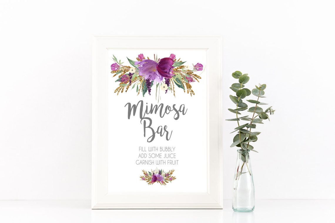 Printable Mimosa Sign Mimosa Bar Sign Mimosa Sign Bridal - Etsy