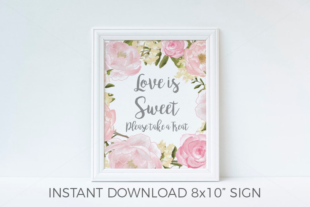 Love is Sweet Sign, Take a Treat Sign, Sweet Treats Sign, Bridal Shower ...