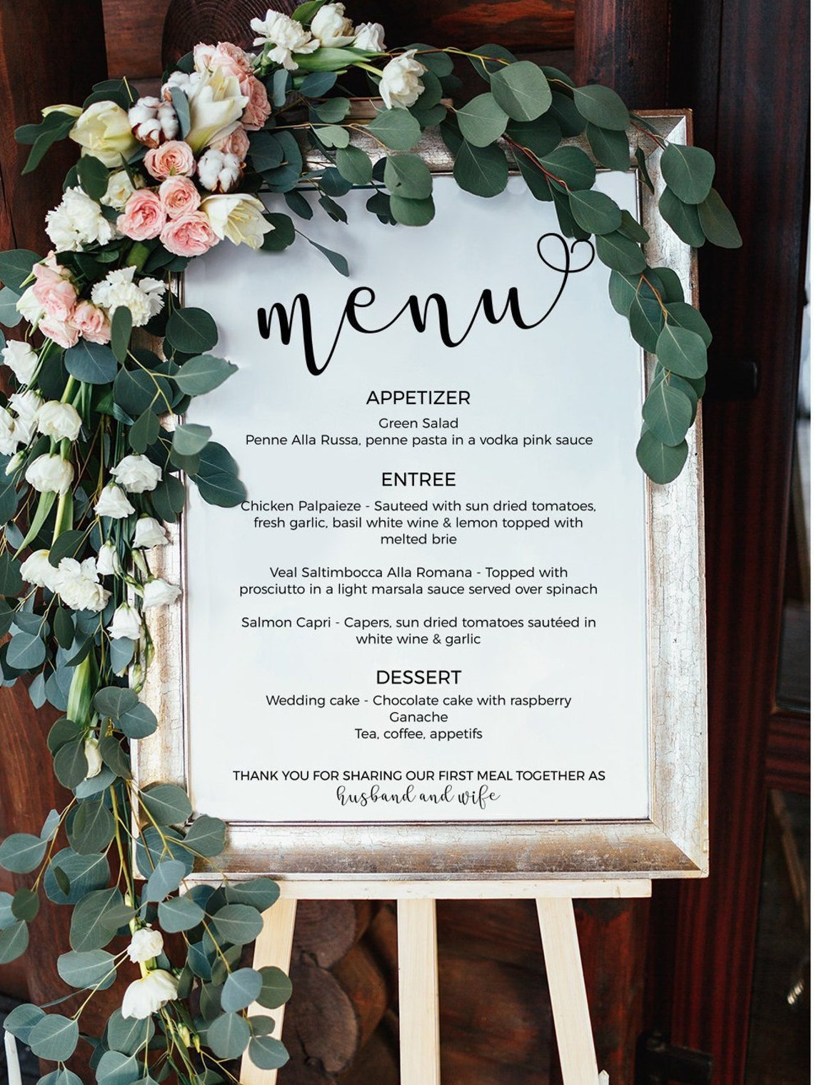Wedding Menu Sign Wedding Menu Board Wedding Menu Poster | Etsy