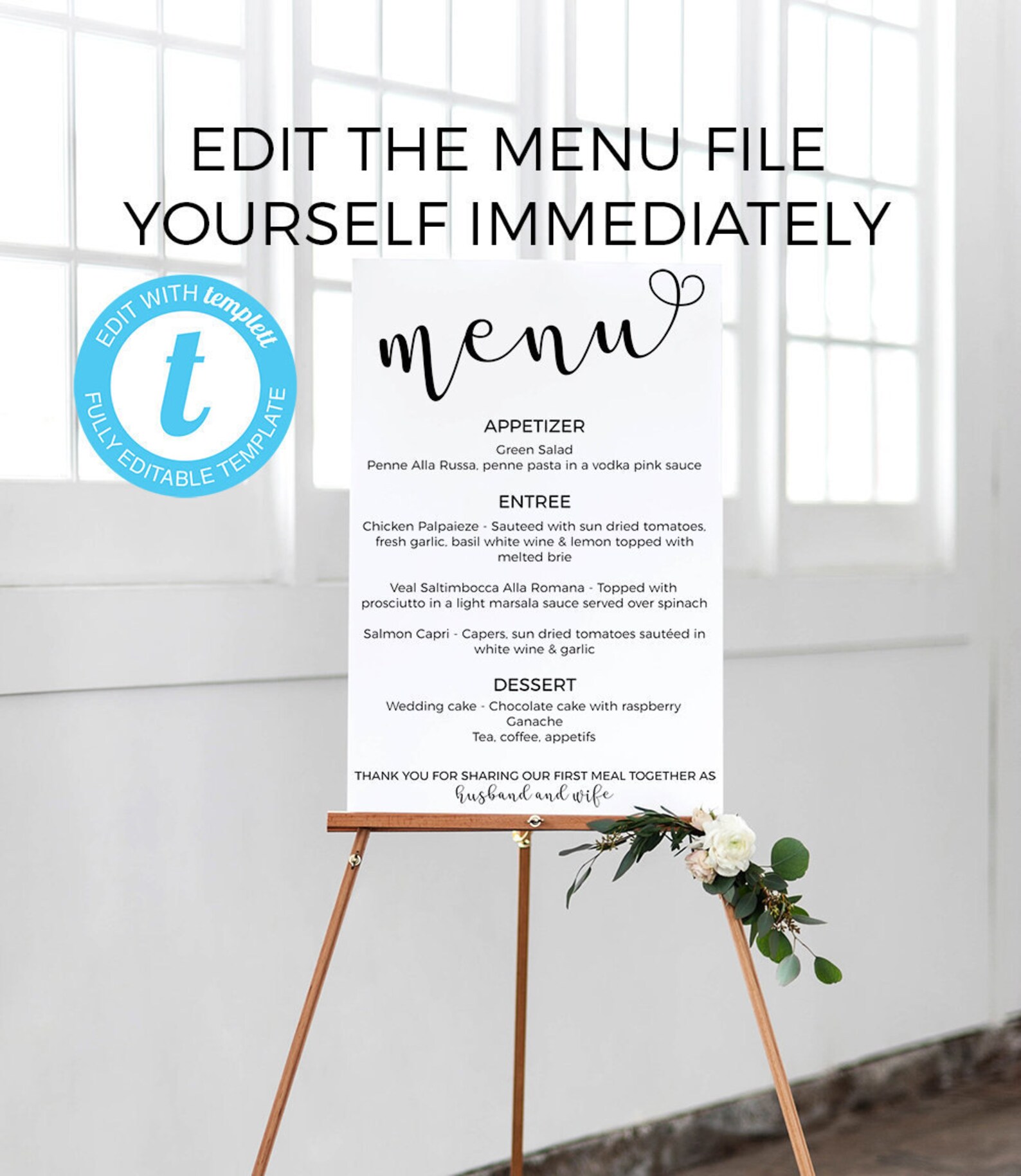 Wedding Menu Sign Wedding Menu Board Wedding Menu Poster | Etsy