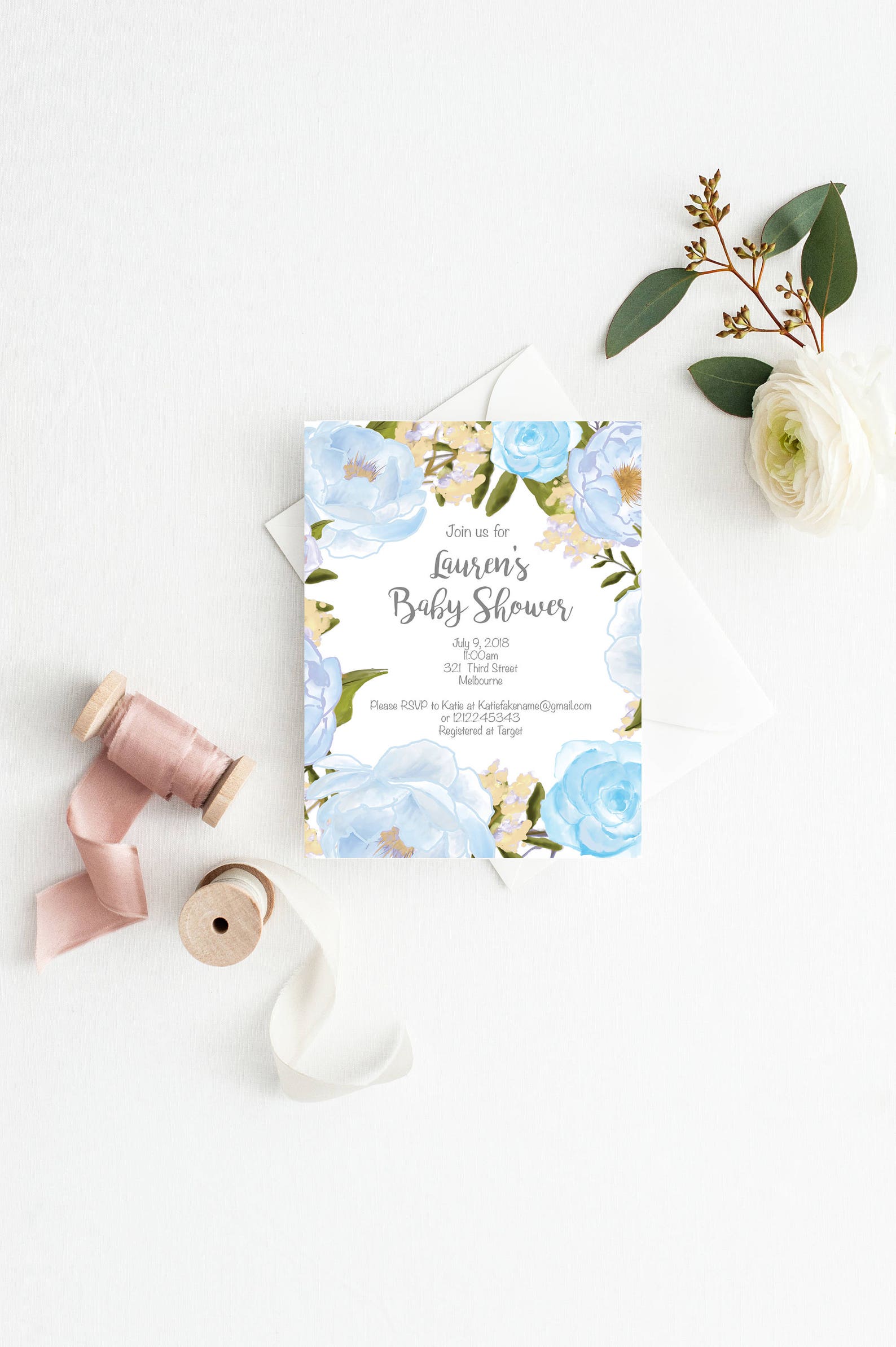 Baby Shower Invitation Baby Shower Invite Floral Baby Shower - Etsy