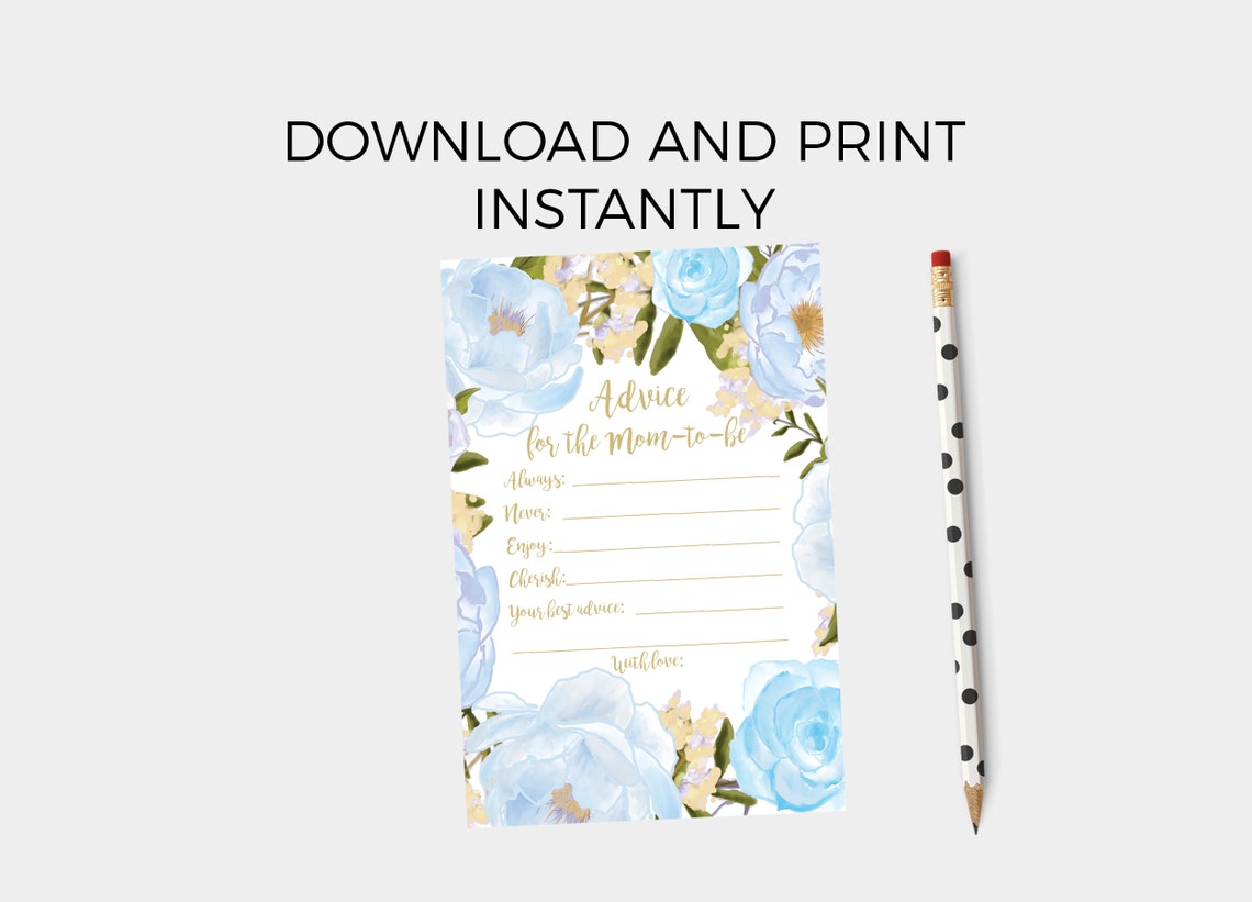 Baby Boy Shower Advice Cards Baby Shower Game Baby Advice - Etsy