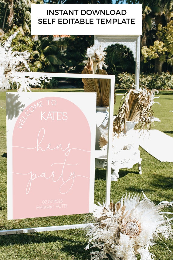 Arch Hens Party Sign Arch Hen Night Sign Minimalist Hen - Etsy UK