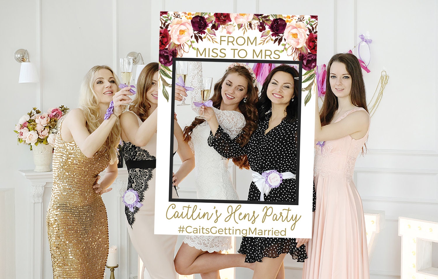 Hens party instagram frame hens photo prop frame hens | Etsy