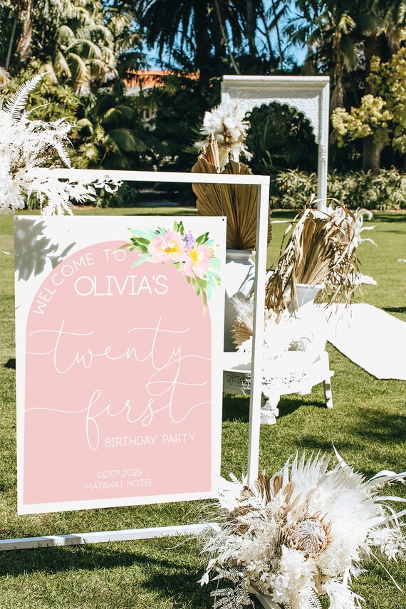 21st Welcome Sign, Twenty First Welcome Sign, 21 sign, Birthday Welcome ...