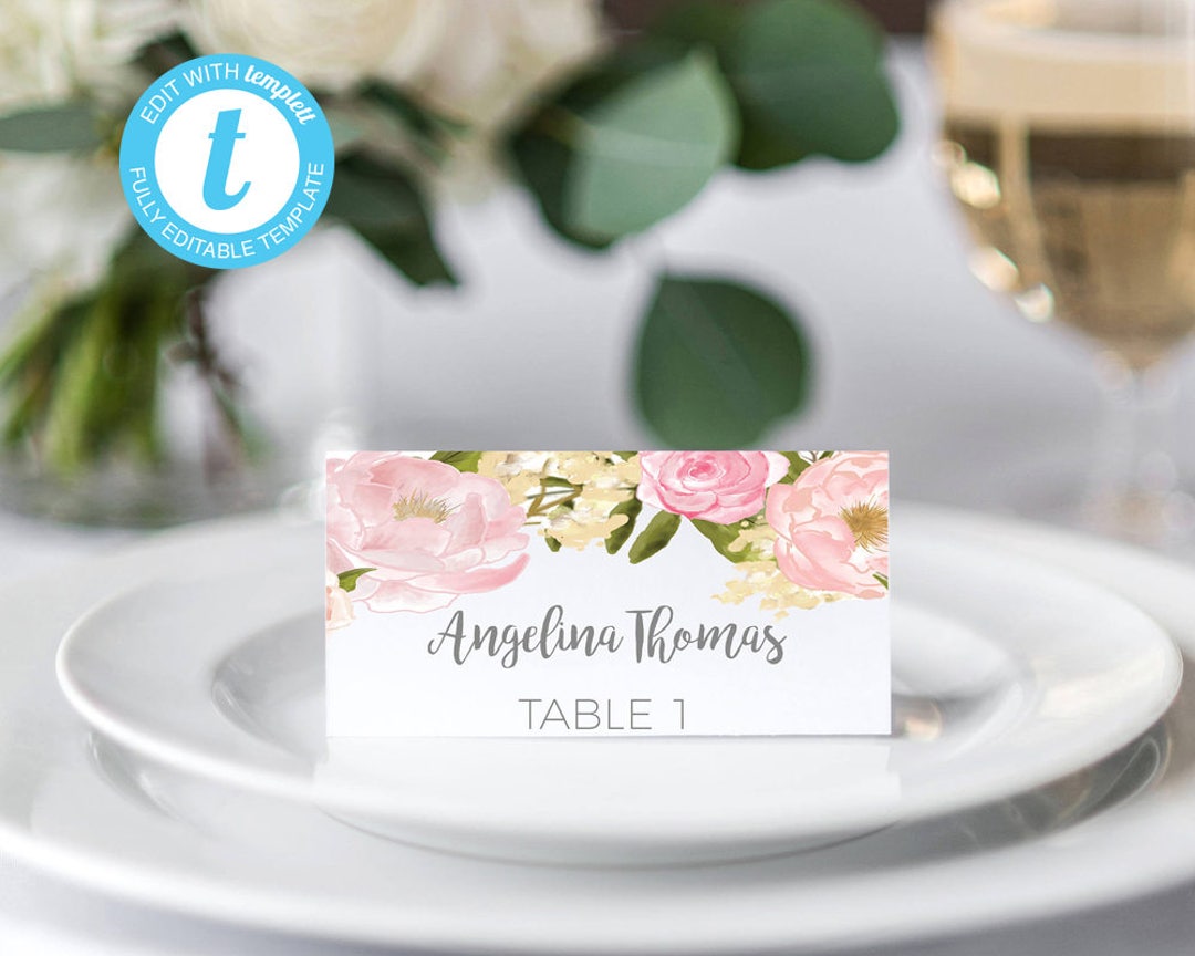Wedding Placecards Tent Wedding Cards Place Card Template - Etsy