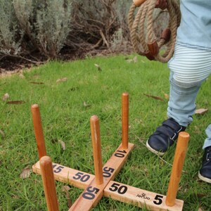 Wooden Rope Ring Toss Quoits Outdoor Game Set - Etsy Australia