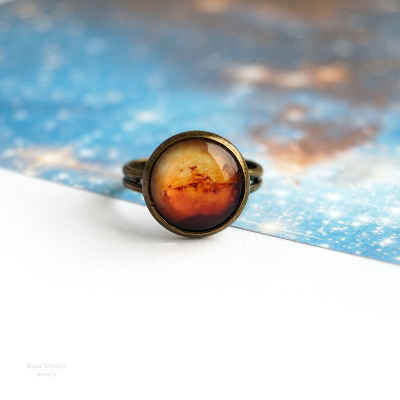 Mars Red Planet Ring Martian Jewelry Solar System Adjustable | Etsy