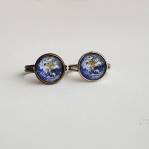 Earth and Moon Rings, Adjustable Planet Ring, Earth & Full Moon Jewelry ...