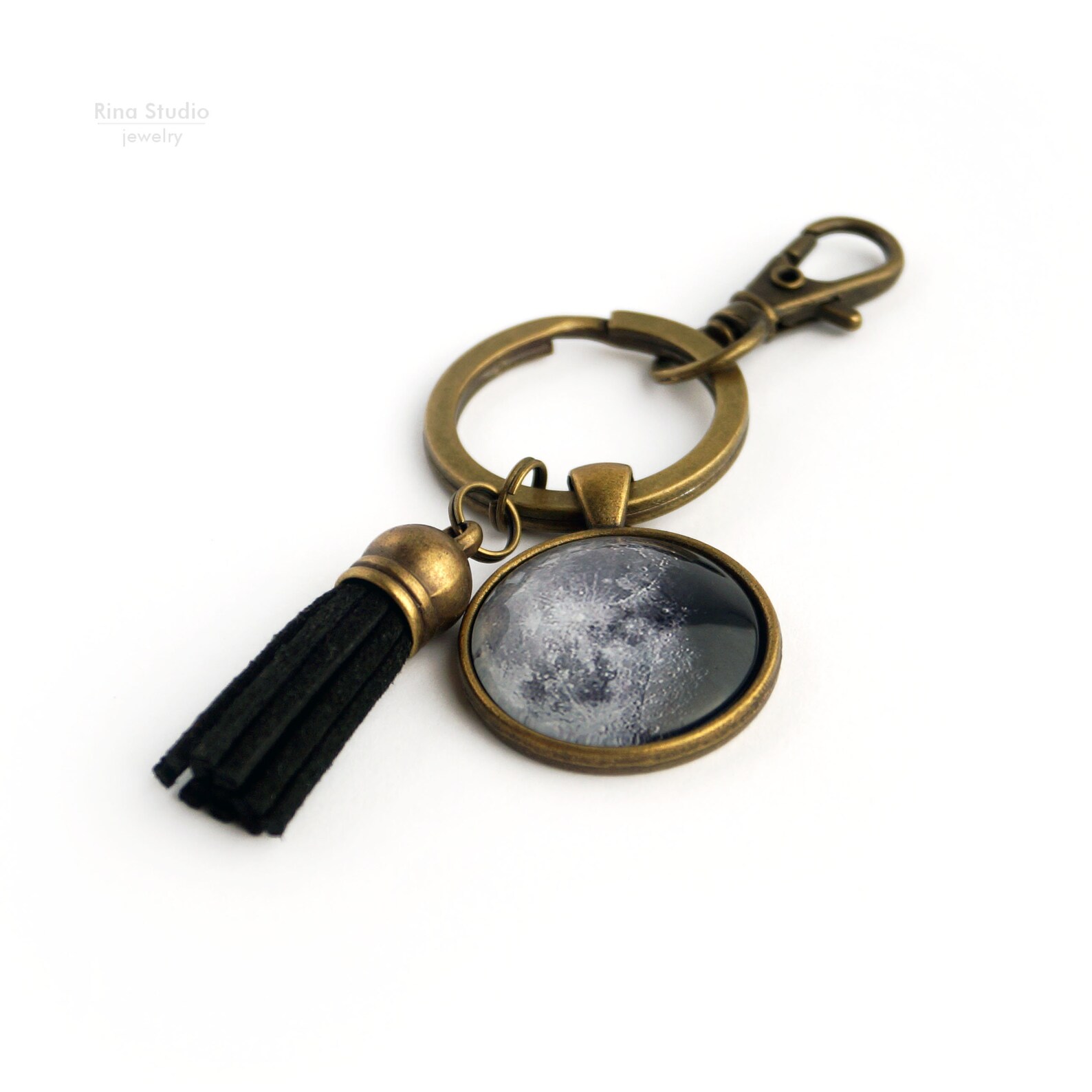 Custom Birth Moon Phase Keychain With Tassel and Lobster | Etsy